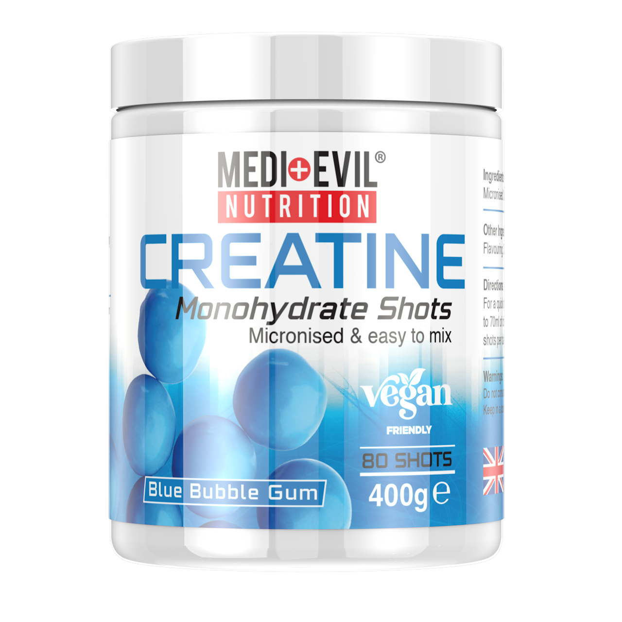 Creatine Monohydrate Blue Bubblegum | Medi-Evil Nutrition – Medi Evil ...